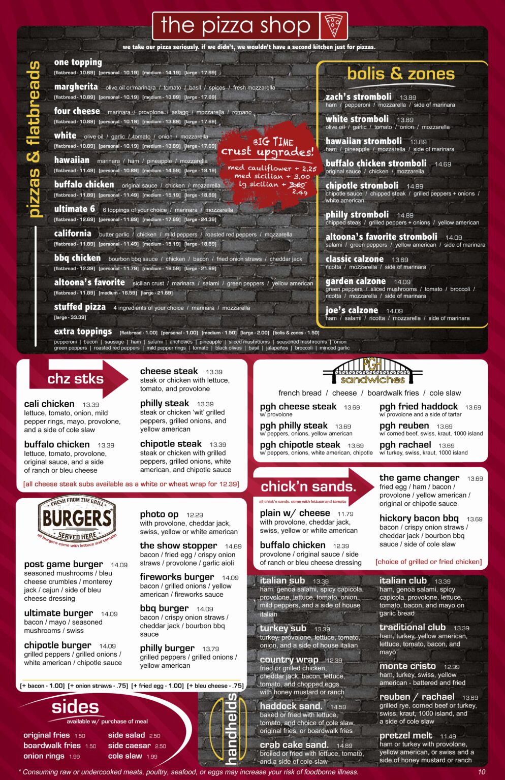 Food Menus (Joe’s 58th Street Grill & Tavern) – Zach's + Joe's